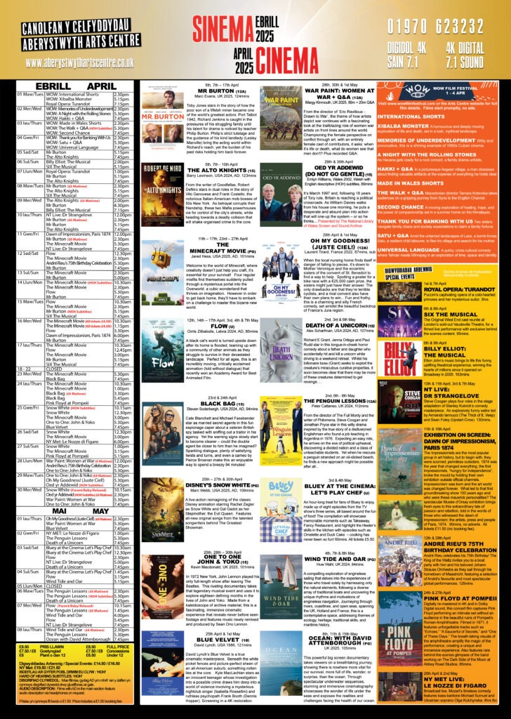 Cinema (Monthly Poster) - Aber Arts